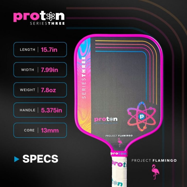 Proton Flamingo 15mm Widebody (xanh/hồng) – VPV Vợt PickleBall Việt Nam